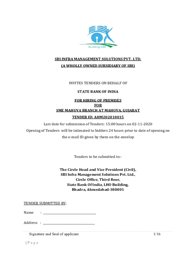 Fillable Online Signature and Seal of applicant 1/16P a g e SBI INFRA ...