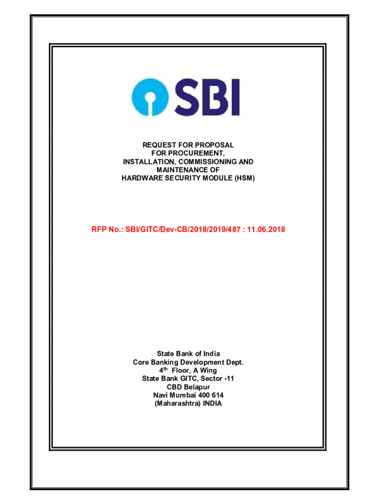 Fillable Online REQUEST FOR PROPOSAL FOR PROCUREMENT, INSTALLATION ...