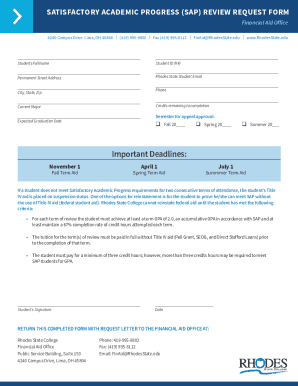 Fillable Online satisfactory academic progress (sap) review request form Fax Email Print - pdfFiller