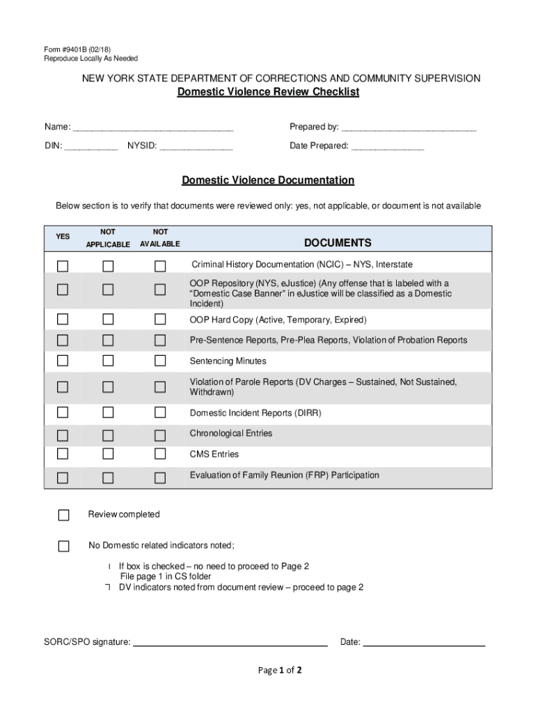 Fillable Online doccs ny doccs.ny.govDirectives9401DNEW YORK STATE ...