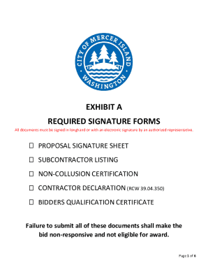 Fillable Online EXHIBIT A REQUIRED SIGNATURE FORMS Fax Email Print ...