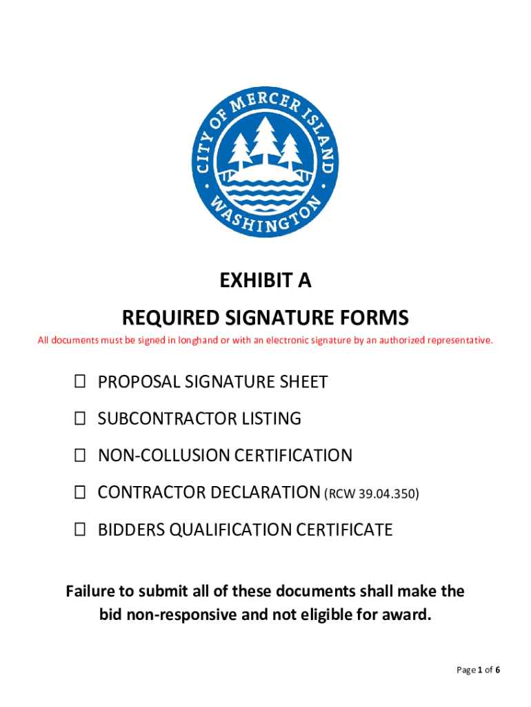 Fillable Online EXHIBIT A REQUIRED SIGNATURE FORMS Fax Email Print ...