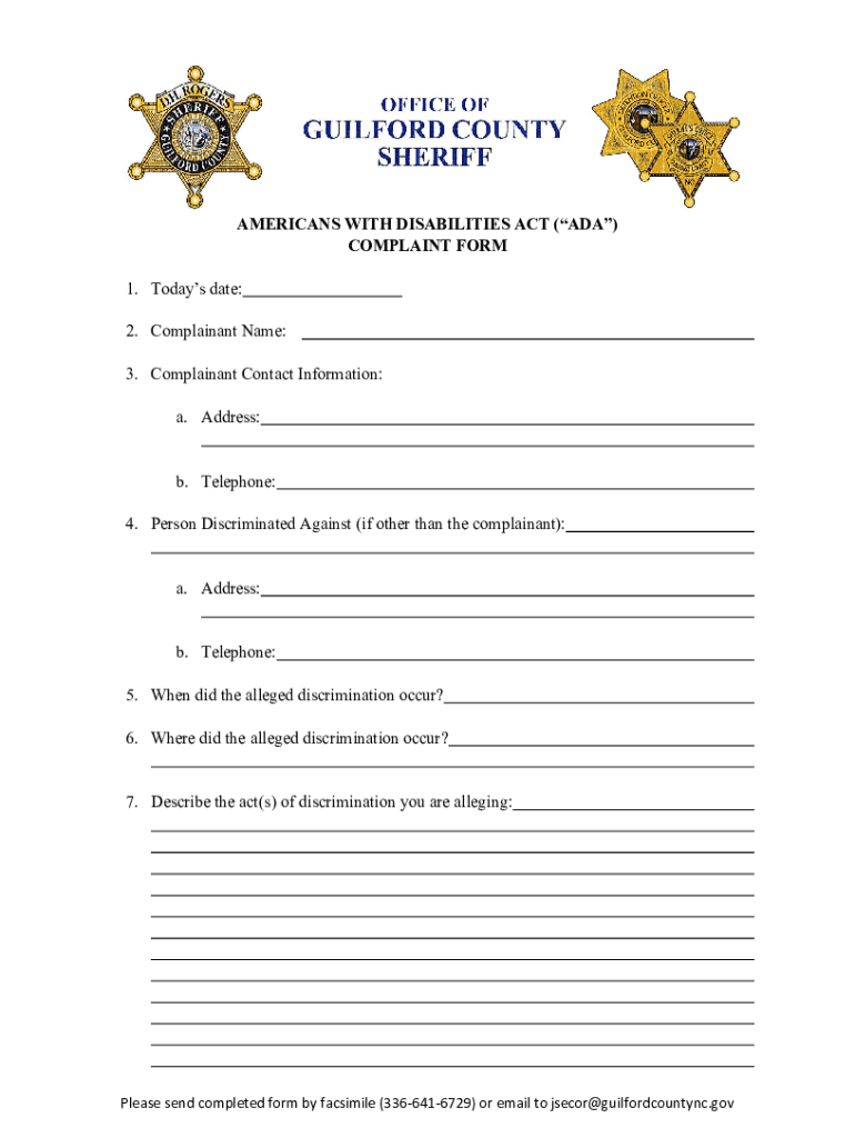 Fillable Online pl.opwdd.ny.govada-complaint-formAMERICANS WITH DISABILITIES ACT COMPLAINT FORM ...
