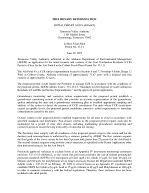 Fillable Online adem alabama PRELIMINARY DETERMINATION INITIAL PERMIT ...