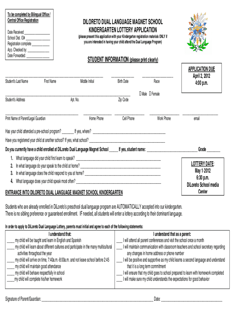 Fillable Online Dual Language/Bilingual Programs Office / Dual Language ...