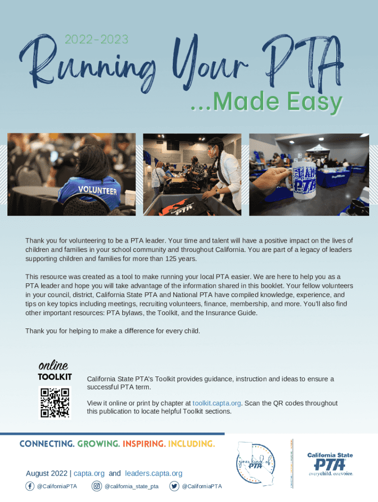 Fillable Online Running Your PTA... Made Easy - California State PTA ...