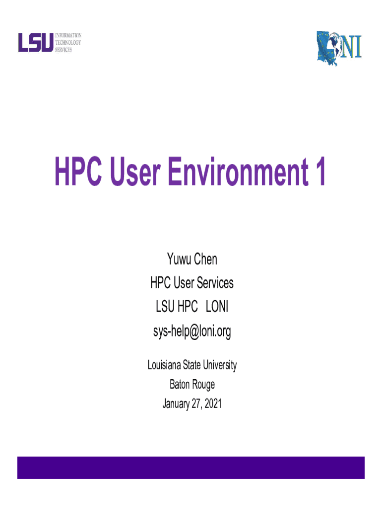 Fillable Online grok.lsu.eduArticleHigh Performance Computing (HPC): LSU Overview - GROK ... Fax ...