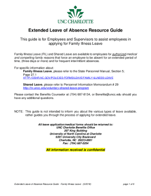 Fillable Online hr uncc Extended Leave of Absence Resource Guide - UNC ...