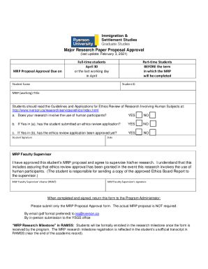 Fillable Online MRP Proposal Approval Form W2021 Fax Email Print ...