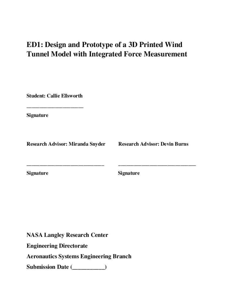 Fillable Online ntrs nasa Design and Prototype of a 3D Printed Wind ...