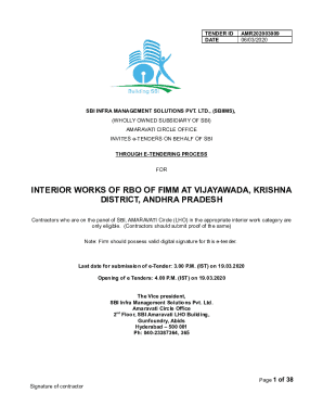 Fillable Online SBI INFRA MANAGEMENT SOLUTIONS PVT. LTD., (SBIIMS)SBI ...