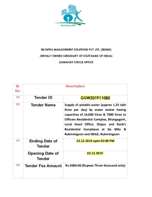 Fillable Online Tender ID GUW201911085 Tender Name Ending Date ...