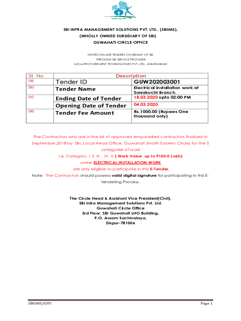 Fillable Online Tender ID Tender Name Ending Date of Te Opening ...