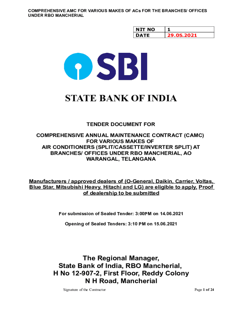 Fillable Online RFP for COMPREHENSIVE AMC OF VARIOUS TYPES OF ACS AT ...