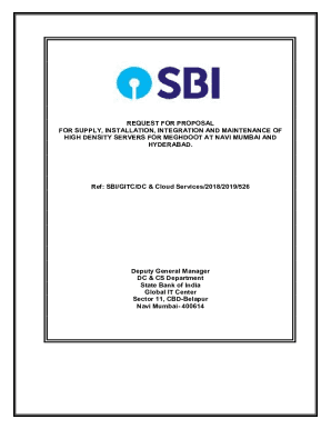 Fillable Online REQUEST FOR PROPOSAL FOR SUPPLY, INSTALLATION, INTEGRATION AND ... - SBI Fax ...