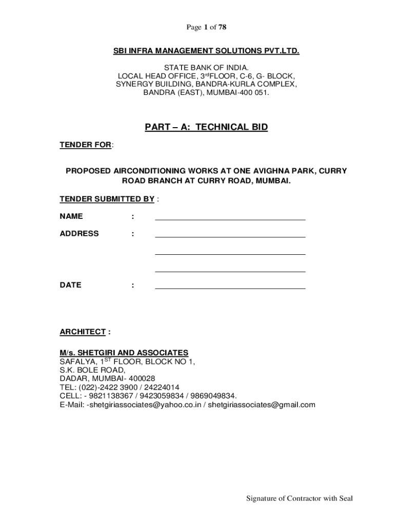 Fillable Online Page 1 of 78 Signature of Contractor with Seal SBI ...