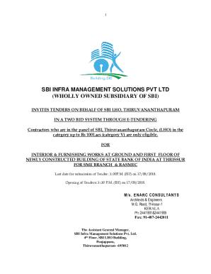 Fillable Online STATE BANK OF INDIA, RASMECC KOTTARAKKARA TENDER NOTICE ...