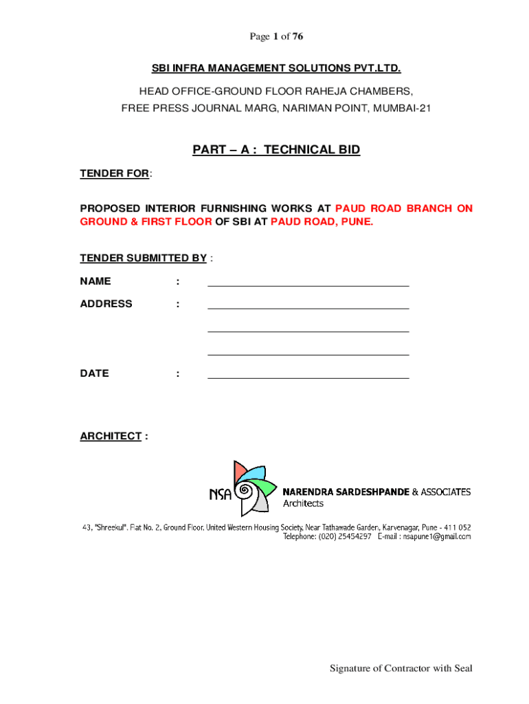 Fillable Online PART A : TECHNICAL BID Fax Email Print - pdfFiller