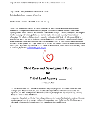 Fillable Online Child Care and Development Fund for Tribal Lead Agency ...