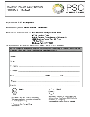 Fillable Online psc wi PSC Pipeline Safety Program - Public Service ...