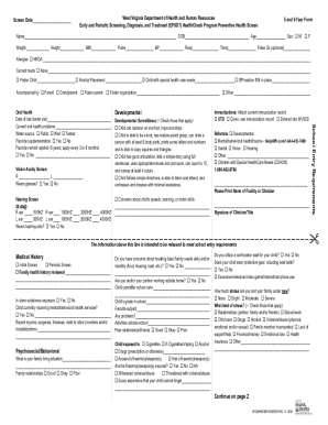 Fillable Online dhhr wv Early and Periodic Screening, Diagnostic, and ...