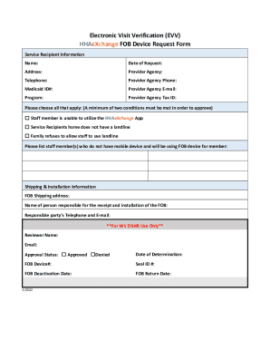 Fillable Online dhhr wv HHAeXchange FOB Device Request Form Fax Email ...