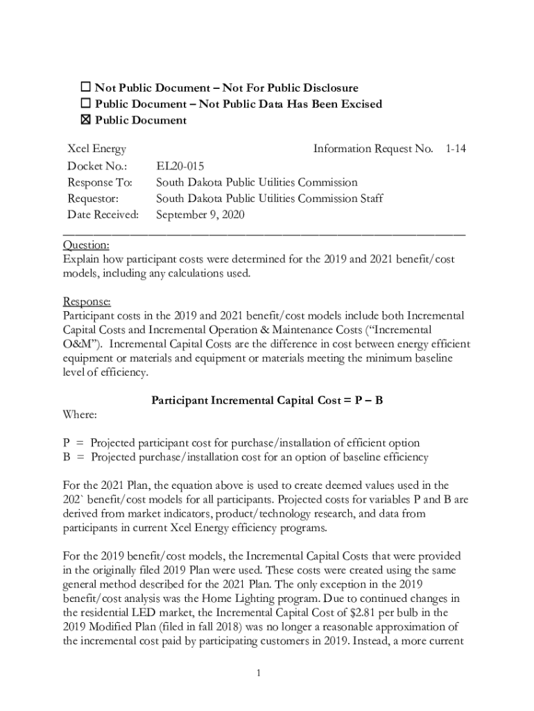 Fillable Online puc sd Explain how participant costs were determined ...