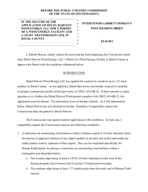 Fillable Online puc sd GHoman Post-hearing Brief Fax Email Print ...