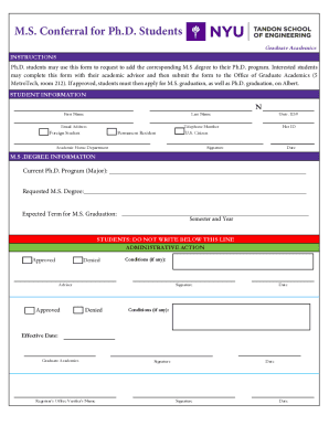 Fillable Online Fillable MS Conferral for PhD Students (New York ...