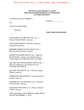 Fillable Online Square One: Complaint for Permanent Injunction Fax ...