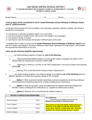 Fillable Online Gifted and Talented Education (GATE) - San Diego ...