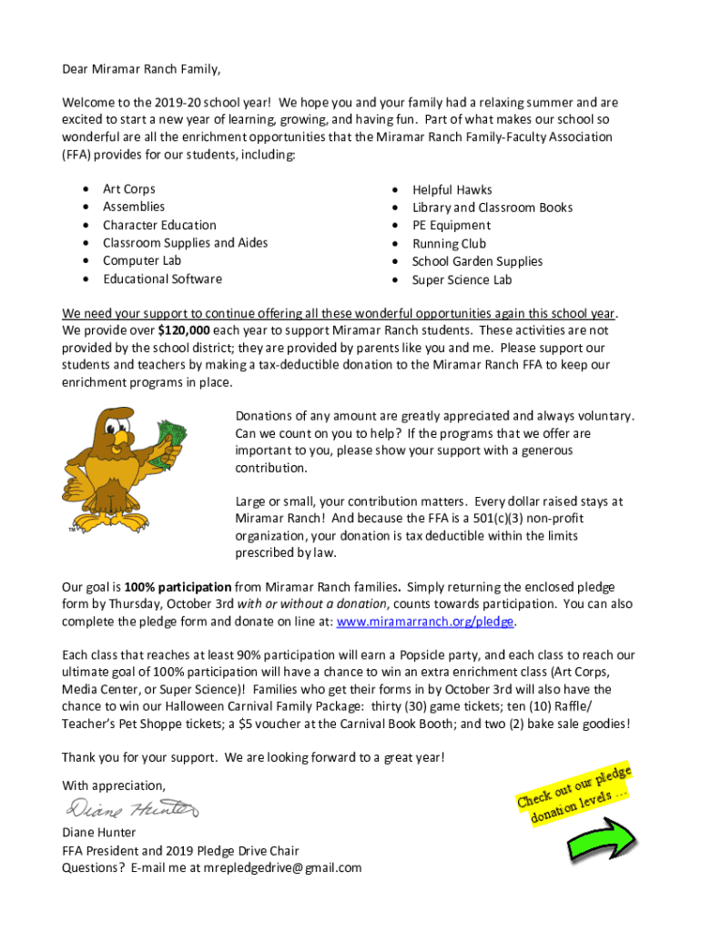 Fillable Online Dear Miramar Ranch Family, - Miramar Ranch Elementary ...