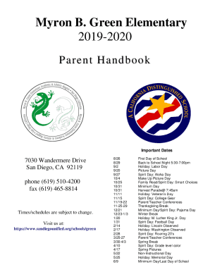 Fillable Online Home - Green Elementary - San Diego Unified School District Fax Email Print ...