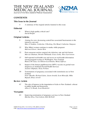 Fillable Online THE NEW ZEALAND MEDICAL JOURNAL Fax Email Print - pdfFiller