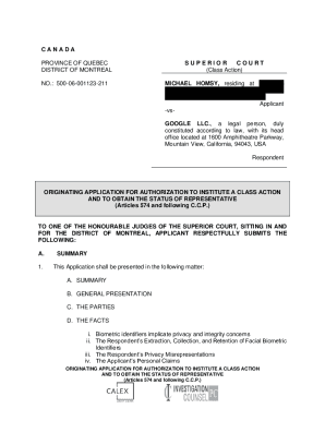 Fillable Online Quebec court allows sexual assault class action against ...