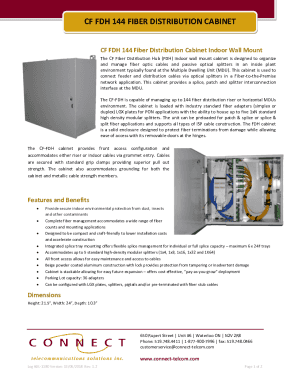 Fillable Online FDH 144 Fiber Distribution Cabinet - connect-telcom.com ...