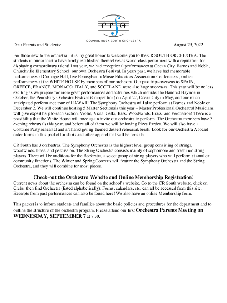 Fillable Online Orchestra Packet 2022.pdf - Council Rock School ...