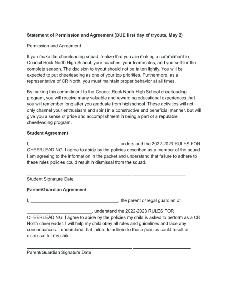 Fillable Online Statement of Permission and Agreement Fax Email Print ...