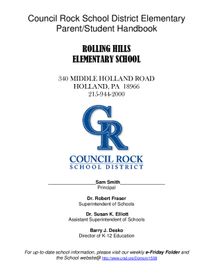Fillable Online 2022-2023 Student-Parent Handbook / Overview - Council ...