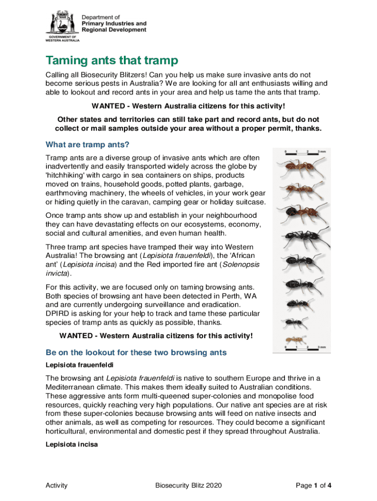 Fillable Online Taming ants that tramp - Department of Agriculture and ...