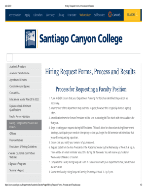 Fillable Online Hiring Request Forms, Process and Results Fax Email ...