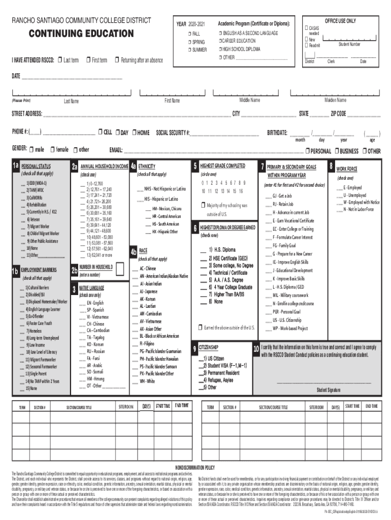 Fillable Online OEC Printable Registration Form.pdf - Santiago Canyon ...