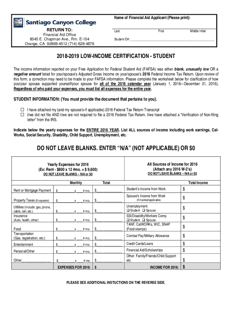 Fillable Online 2018-2019 forms - All Documents - sccollege.edu Fax Email Print - pdfFiller