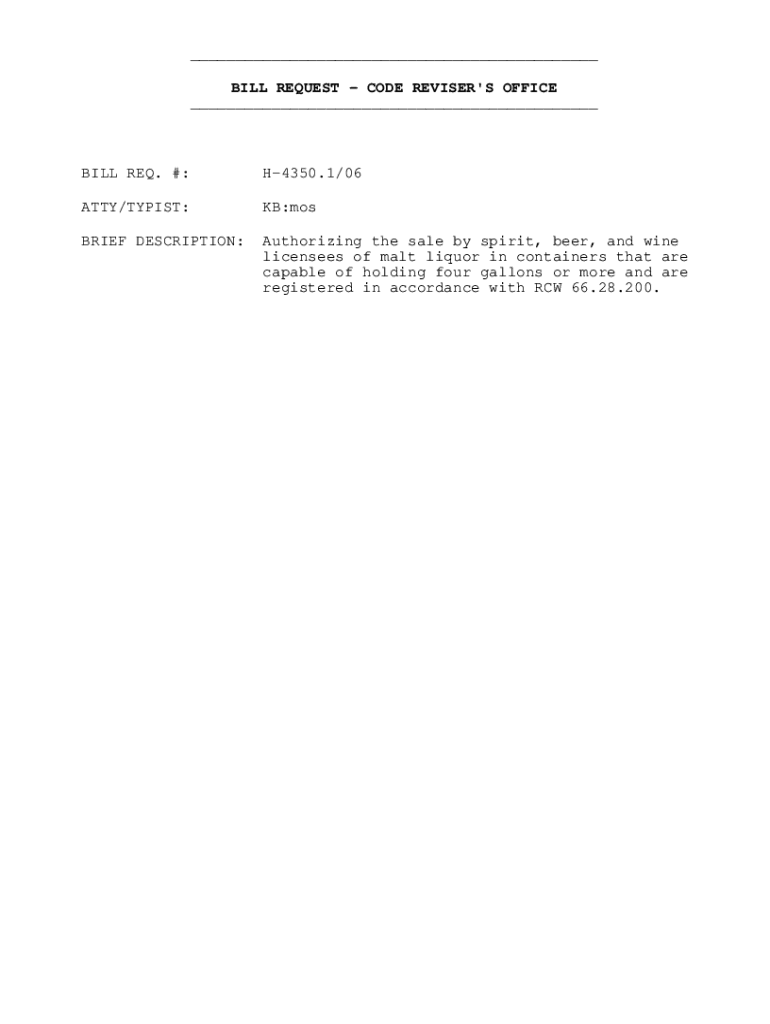 Fillable Online BILL REQUEST - CODE REVISER'S OFFICE BILL REQ. #: S-2958.1/03 ATTY ... Fax Email ...