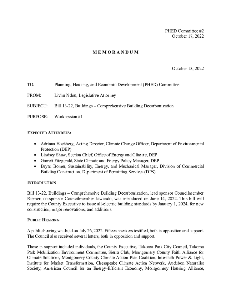 Fillable Online PHED COMMITTEE #2 MEMORANDUM TO: Planning, Housing, and ...