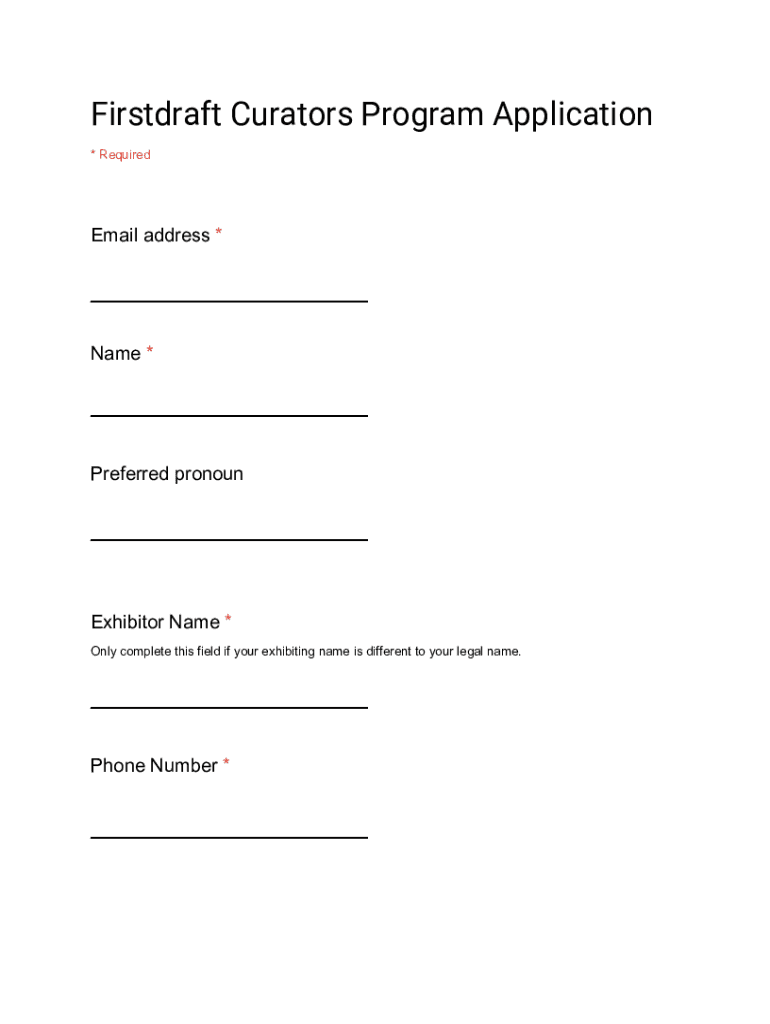 Fillable Online nas edu Firstdraft Curators Program Application Fax Email Print - pdfFiller