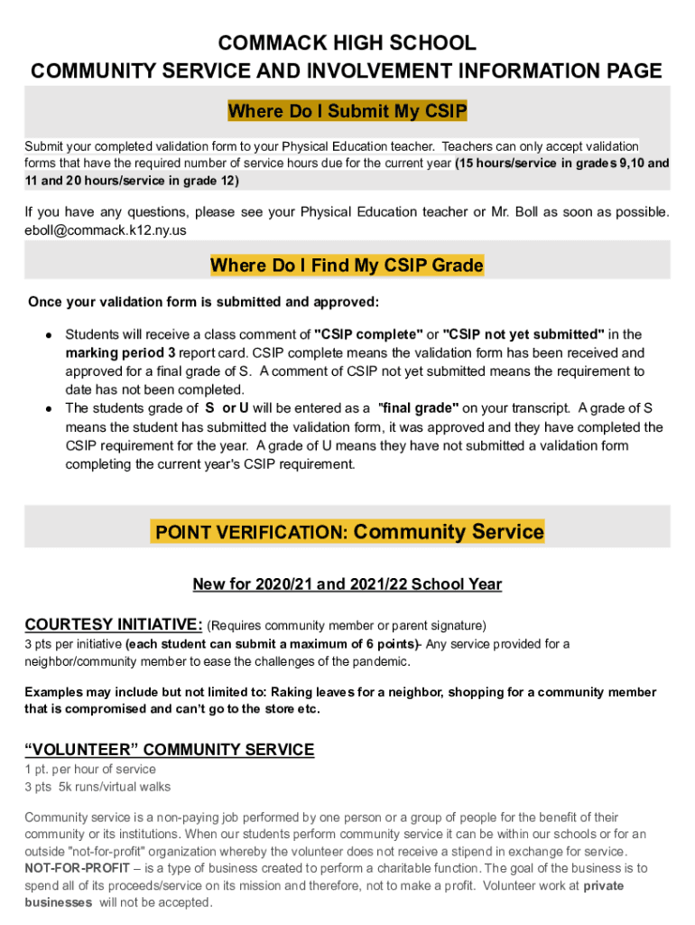 Fillable Online Final CSIP Information and Validation Form Fax Email ...