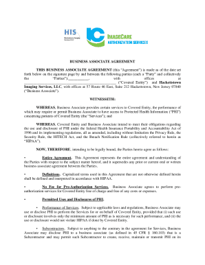 Fillable Online BUSINESS ASSOCIATE AGREEMENT (BAA) for HIPAA COMPLIANCE ...