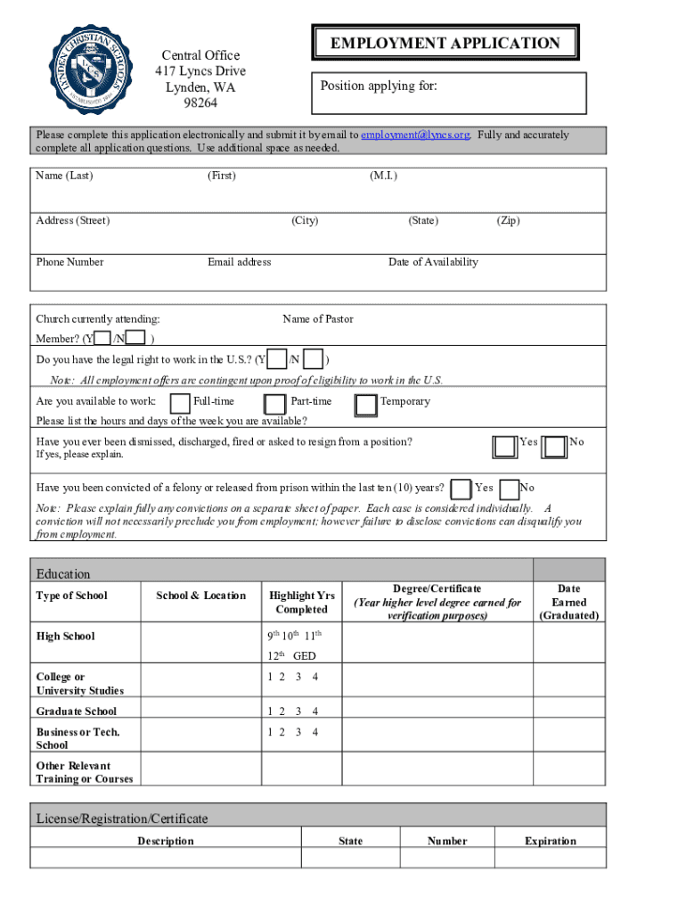 Fillable Online APPLICANT INSTRUCTIONS Middle School Coach - Lynden Christian Schools Fax Email ...