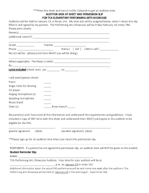 Fillable Online Audition Score Sheet Template Form - Fill Out and Sign ...